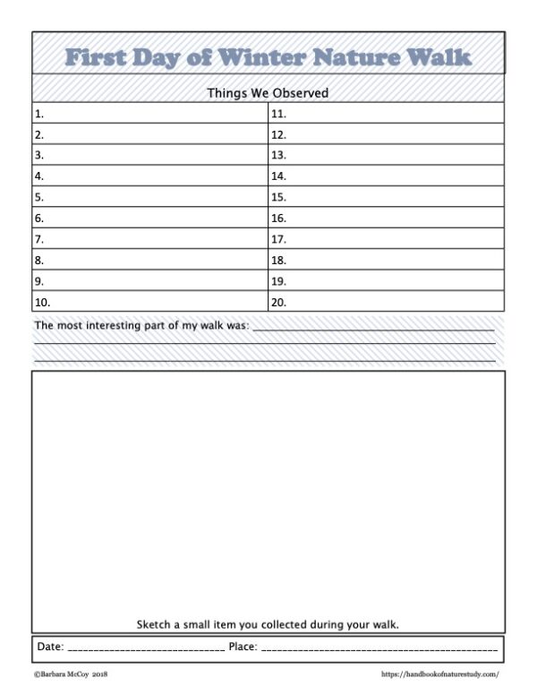 First Day of Winter Nature Walk Ideas for Your Homeschool - Homeschool ...